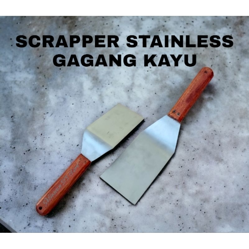 Jual SPATULA BENGKOK SCRAPPER GAGANG KAYU (KAPE) MARTABAK, BURGER ...