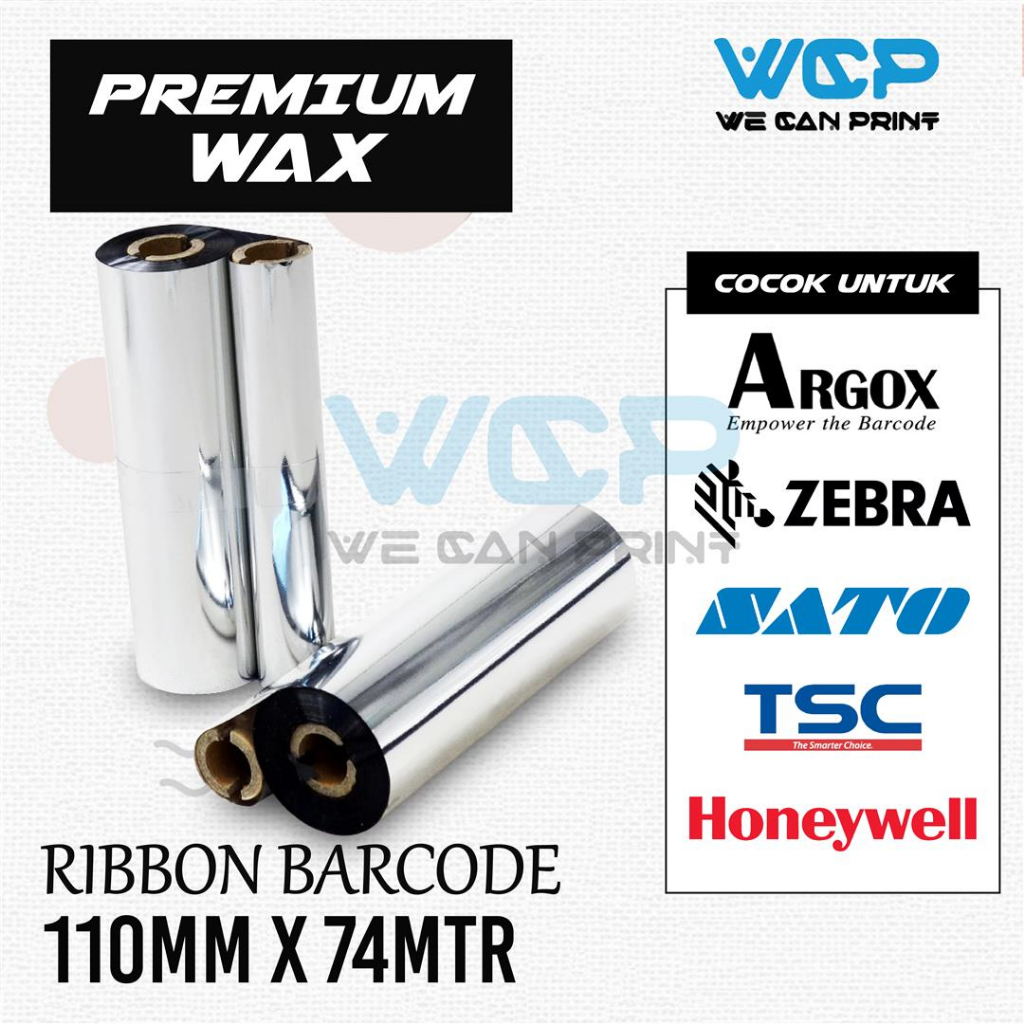 Jual Ribbon Barcode Premium Wax 110 X 74 Meter - 110X74 m - 110x74m - Printer ZEBRA TSC ...