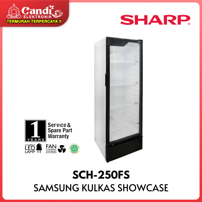 Jual SHARP Kulkas Showcase Kapasitas 250 Liter 4 RAK SCH-250FS | Shopee Indonesia