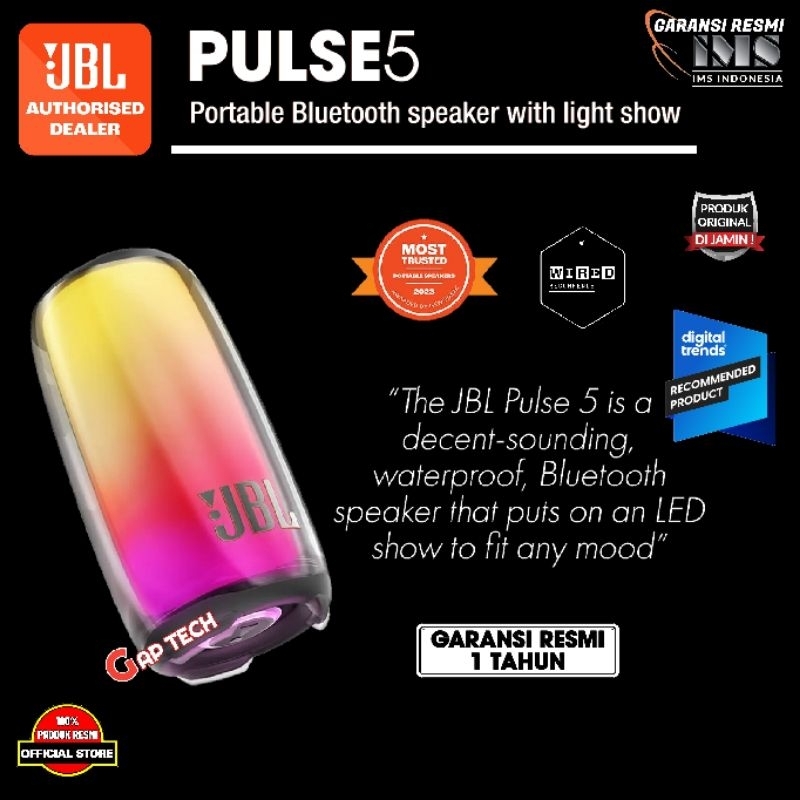 Jual JBL Pulse 5 / Pulse5 Successor JBL Pulse 4 Portable Bluetooth Speaker with Light Show ...