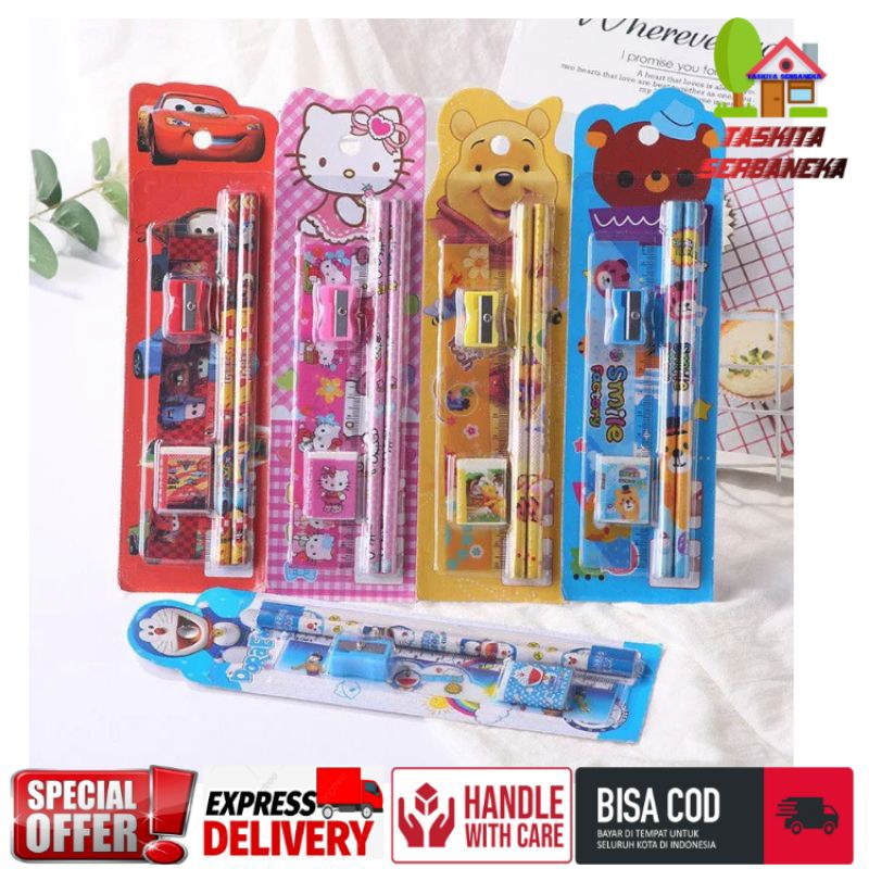 Jual Paket Set Pensil Karakter - Pensil 5 in 1 | Shopee Indonesia