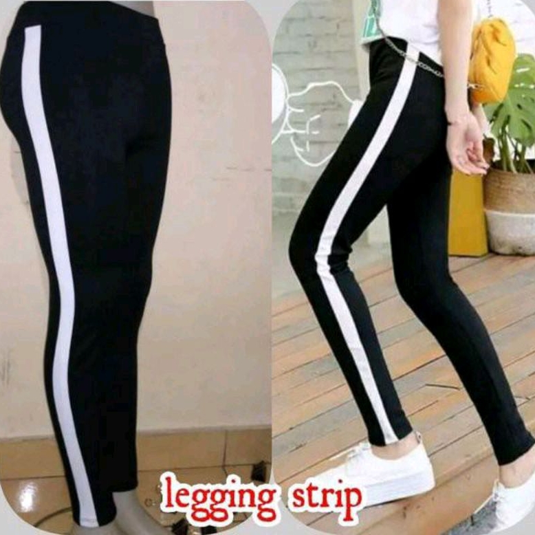 Jual Celana Legging Strip Putih Legging Olahraga Bahan Spandex | Shopee ...