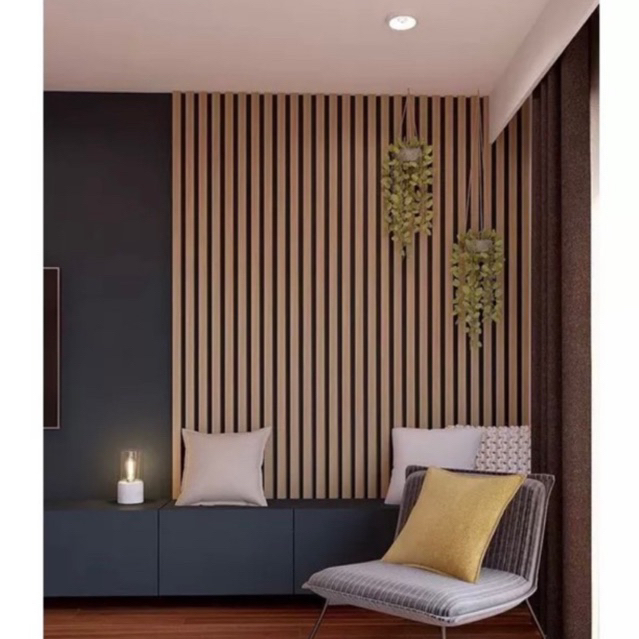 Jual Slat Wall Panel wall batten Mdf Coklat | Shopee Indonesia