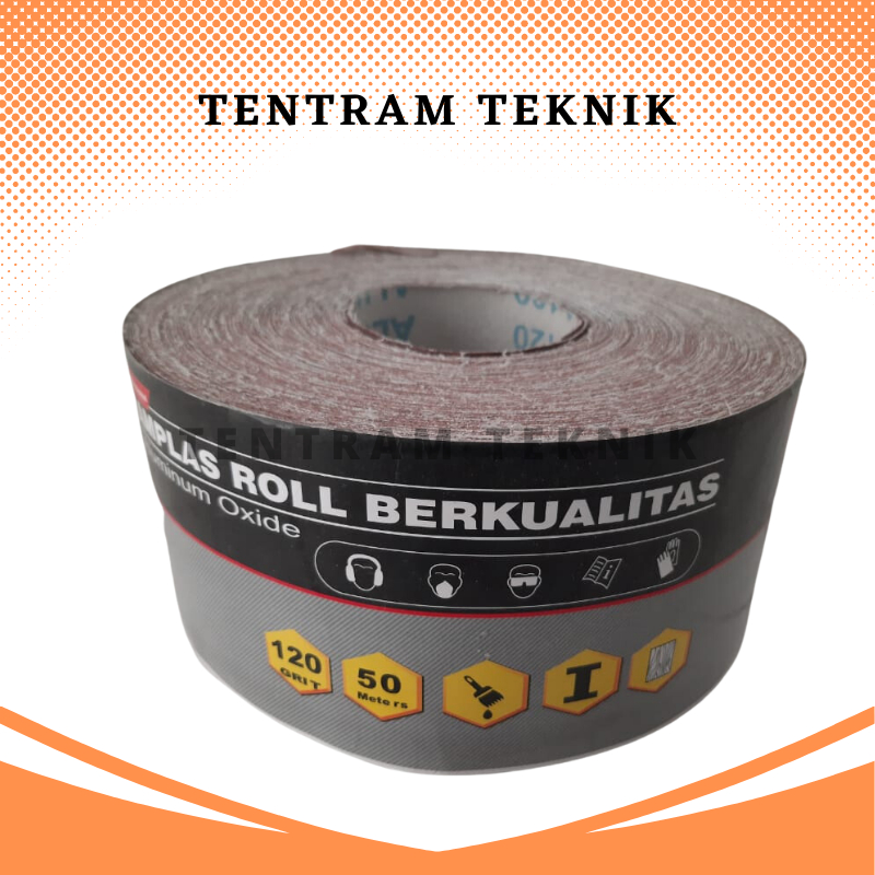 Jual Amplas Roll Primero Grit 120 / Amplas Rol Meteran 120 Primero 50 ...