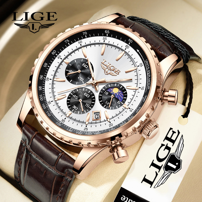 Jual Jam Tangan Pria LIGE Merek Teratas Kuarsa Olahraga Mewah Kulit ...
