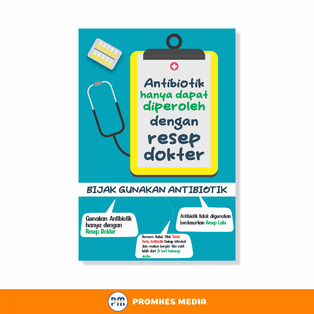 Jual Poster Kesehatan, Poster Farmasi, Antibiotik Didapat Hanya Dengan ...