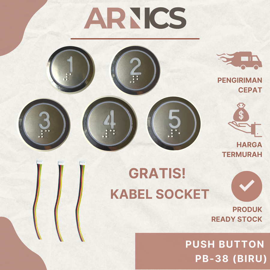Jual Push Button PB-38 Biru / Elevator Push Button / Push Button Lift | Shopee Indonesia