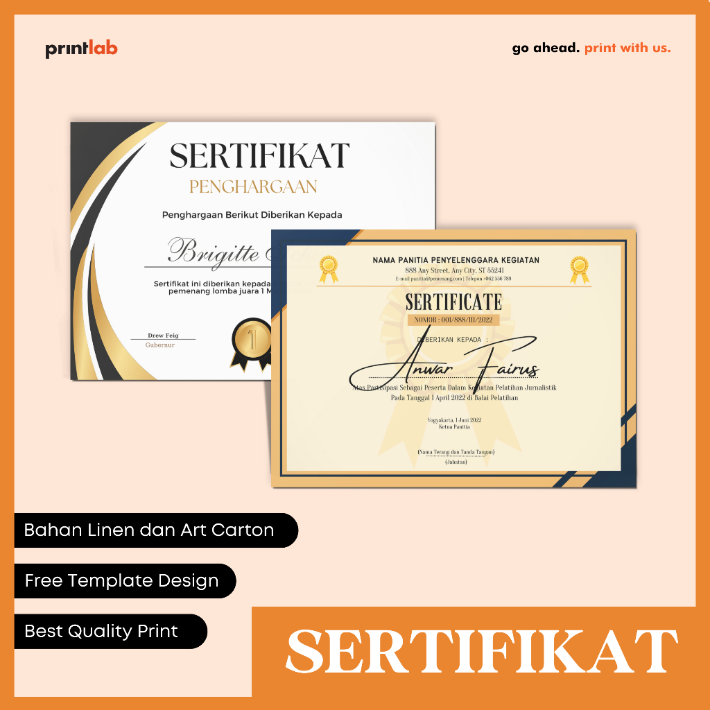 Jual SERTIFIKAT PIAGAM PENGHARGAAN CUSTOM MURAH - CETAK SERTIFIKAT FREE DESIGN | Shopee Indonesia