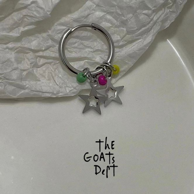 Jual The Goats Dept - Viviane Star Beads Hoop Titanium Earring Original ...