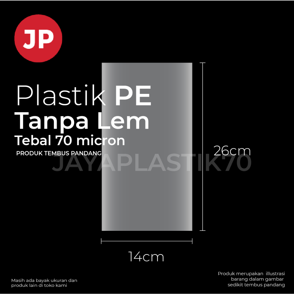 Jual Plastik PE bening transparan uk: 14x26cm Tebal 70 Micron Plastik ...