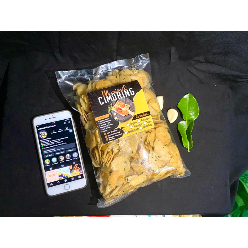 Jual Keripik Cimoring / Cimol Kering daun jeruk kemasan 500gr | Shopee ...