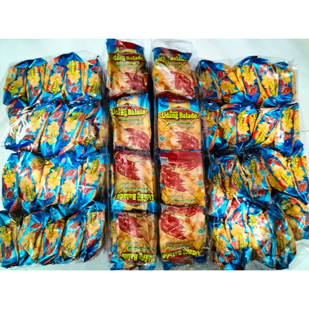 Jual Snack Jadul Kerupuk Ebiqu Rasa Udang Balado/kripik ciki jadoel ...