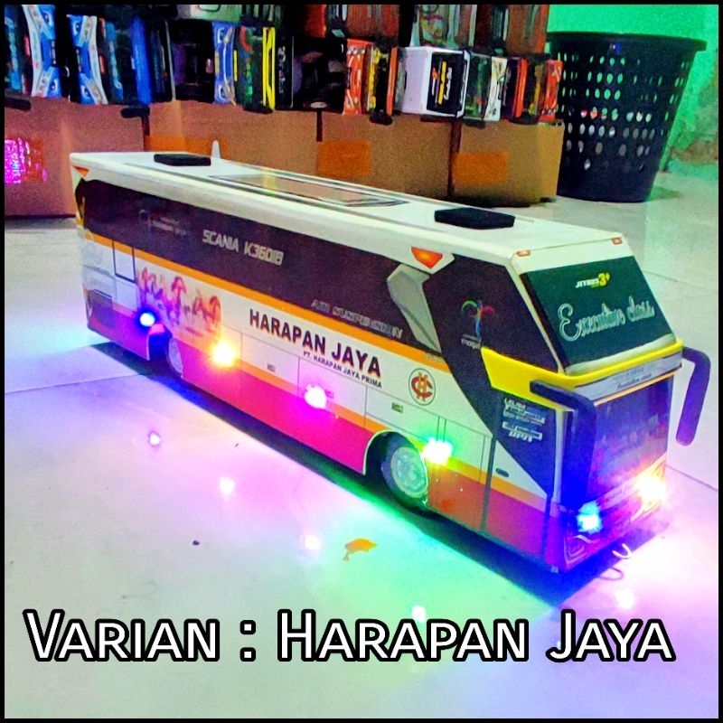 Jual Mainan Miniatur Bus Telolet Basuri Harapan Jaya | Shopee Indonesia