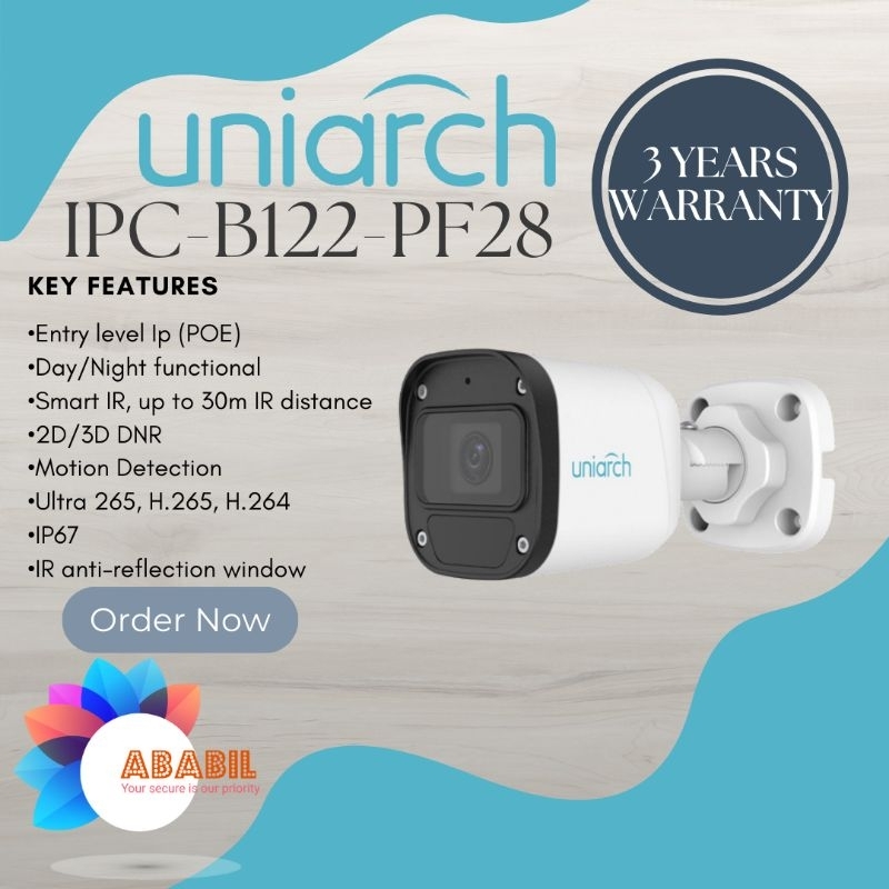 Jual Uniarch cctv 2mp bullet network camera ip camera IPC-B122-PF28 non mic | Shopee Indonesia