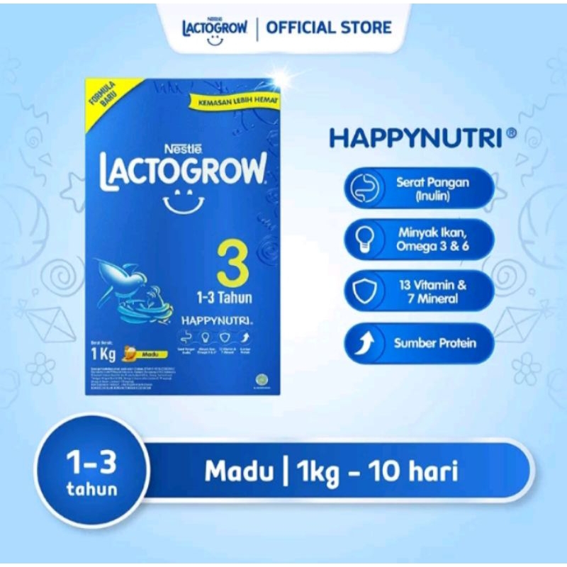 Jual Susu formula Lactogen 3, rasa vanila dan madu untuk anak usia 1-3 ...