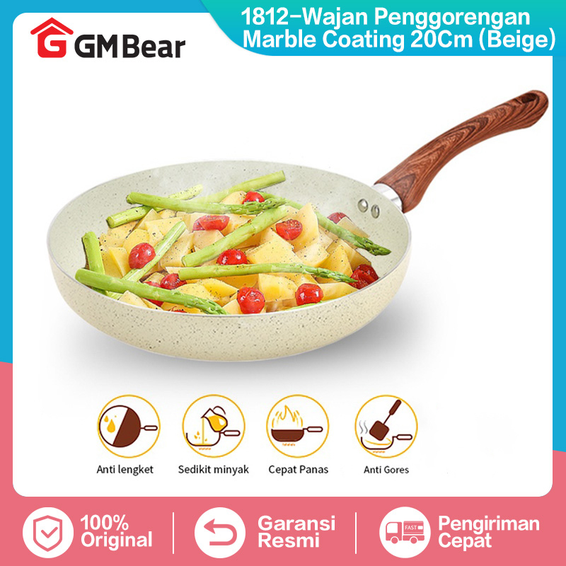 Jual GM Bear Wajan Penggorengan Marble Coating 20cm (Beige) 1812 ...