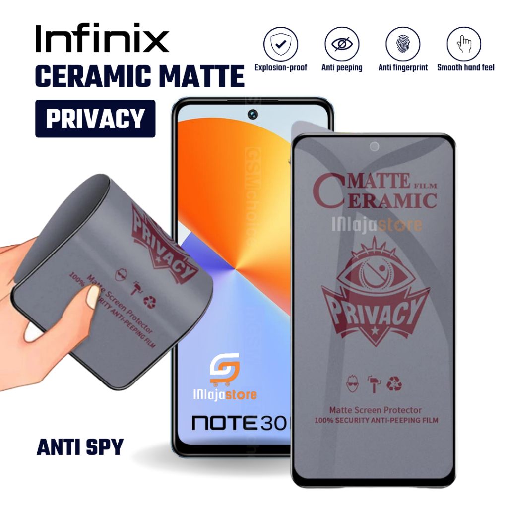 Jual Ceramic Matte Spy Infinix Note 50 50 Pro 40 30 30 5G 30 Pro 30 VIP 30i Anti Gores Privasi ...