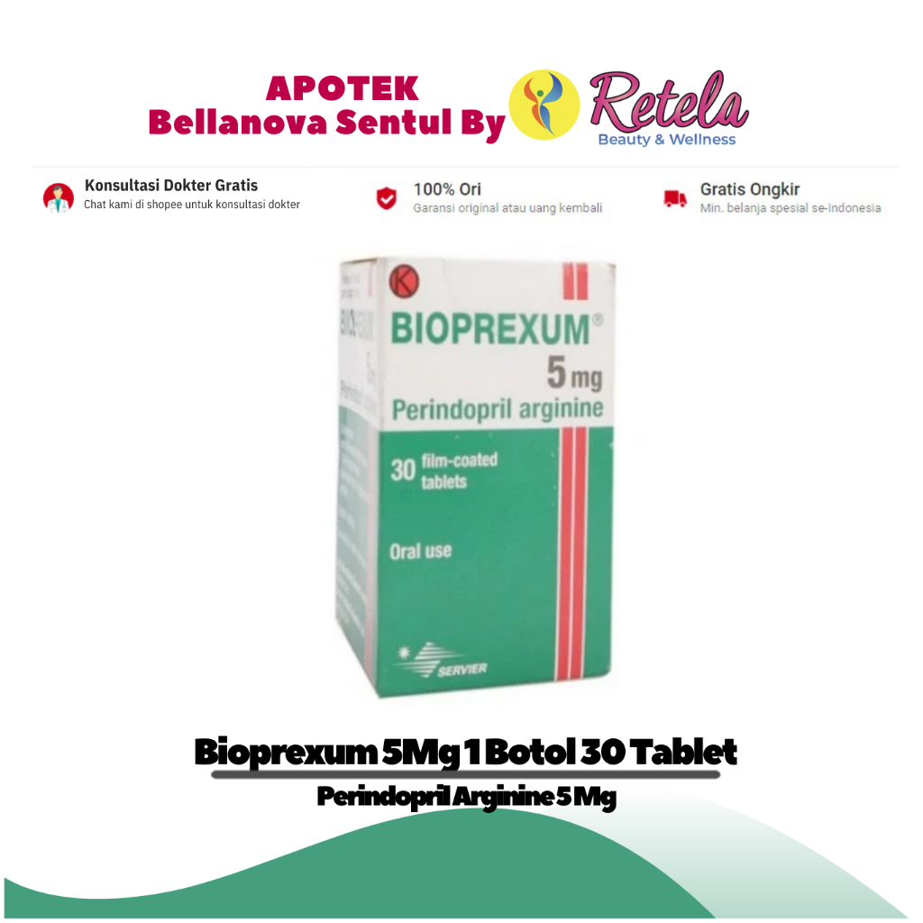 Jual Bioprexum 5Mg 1 Botol 30 Tablet ( Perindopril Arginine 5 Mg ...