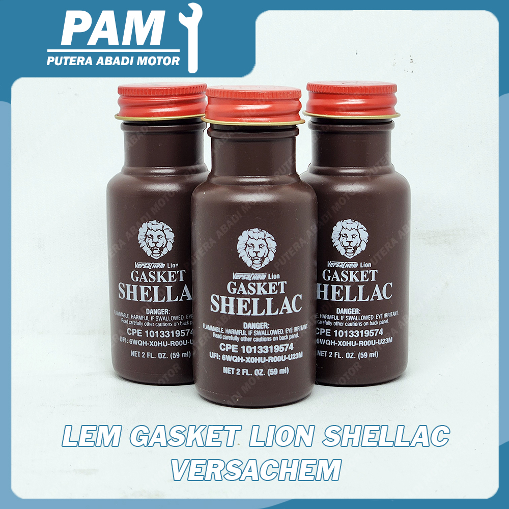 Jual Lem Gasket / Lem Paking Shellac Lion 59 mL Original VersaChem USA ...