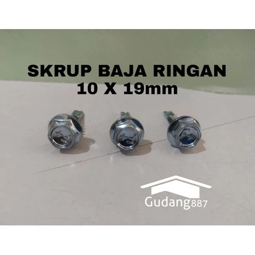 Jual Baut Baja Ringan 10x19mm / Baut Reng / Skrup Baja dan Reng / Mur ...