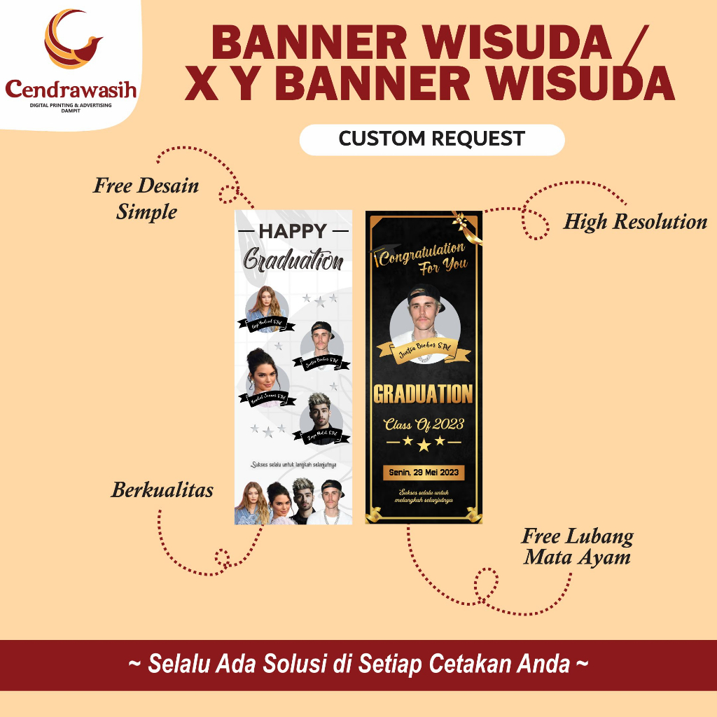 Jual BANNER WISUDA / X Y BANNER WISUDA / CUSTOME BANNER WISUDA | Shopee ...