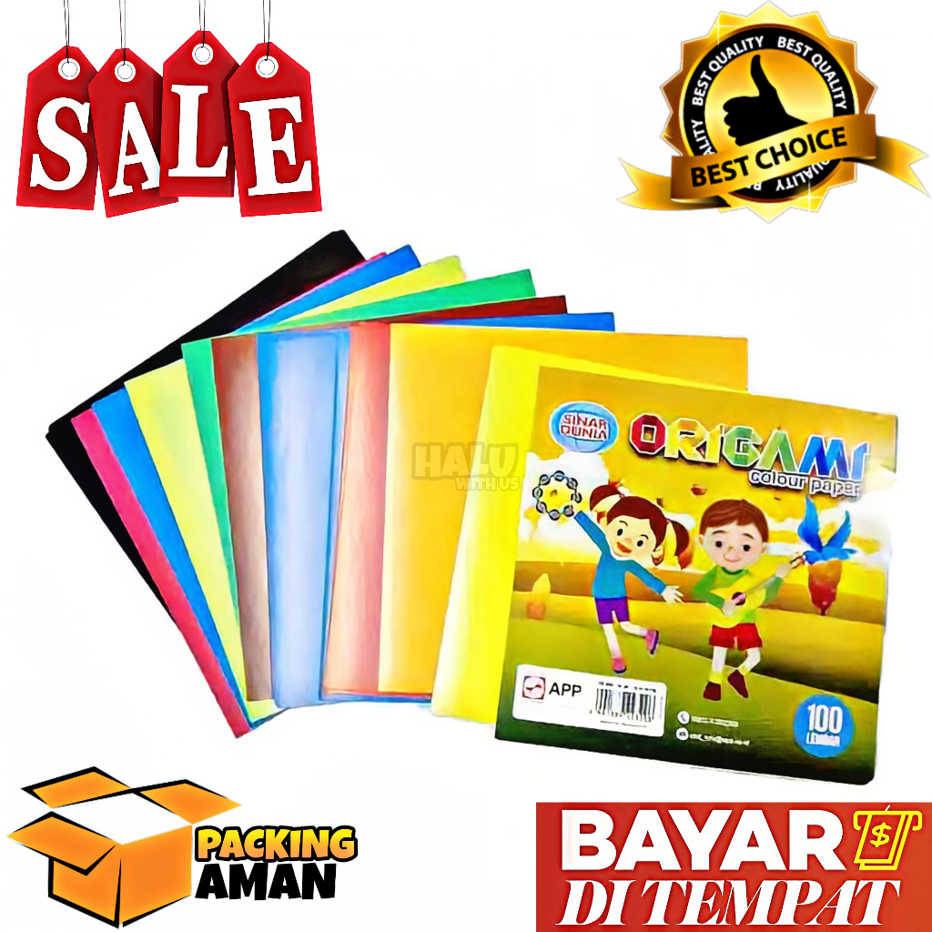 Jual (BISA COD) PROMO 100 Pcs Kertas Origami Sidu Kecil / Kertas Lipat ...