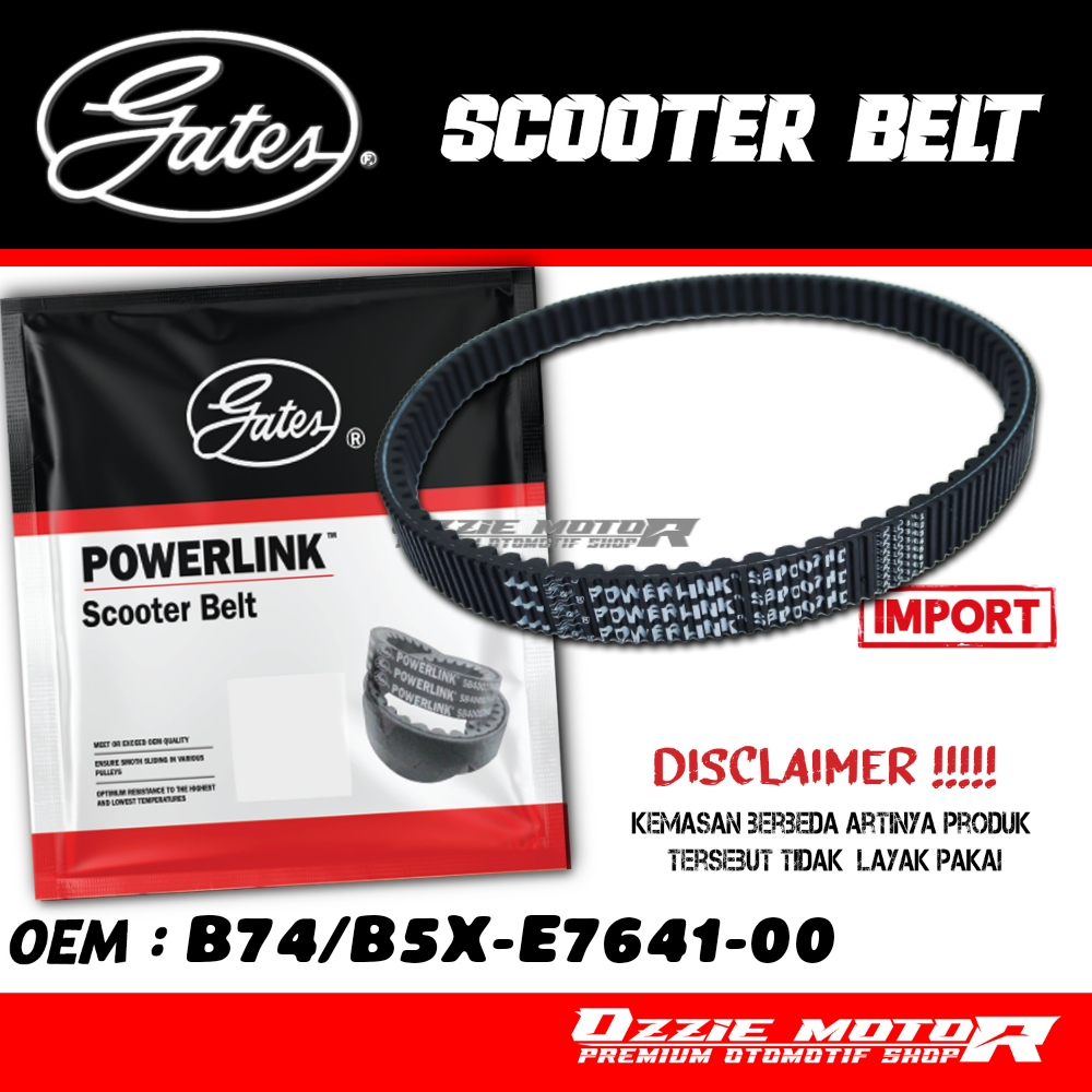 Jual VAN BELT GATES VANBELT V BELT VBELT V-BELT GATES POWERLINK B74/B5X ...