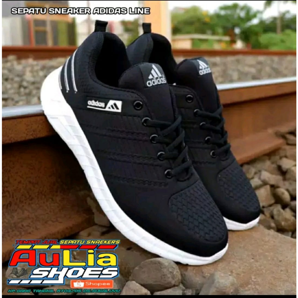 Jual Sepatu adds Street line Hitam Putih / sepatu sekolah, OLAH RAGA ...