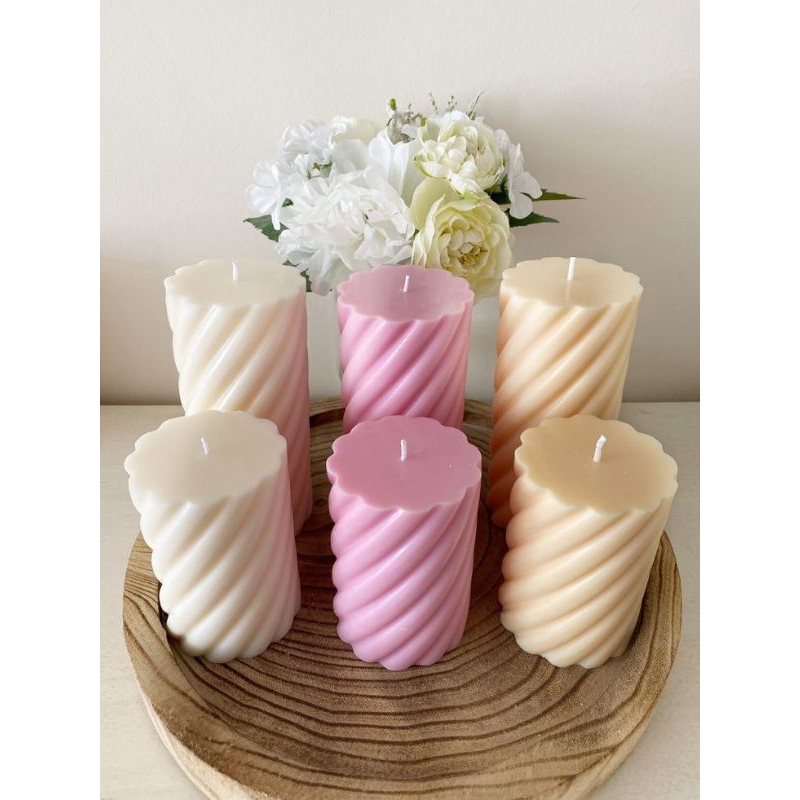 Jual Lilin Pilar Aesthetic Ulir D4cm x T10 Cm Unscented | Shopee Indonesia