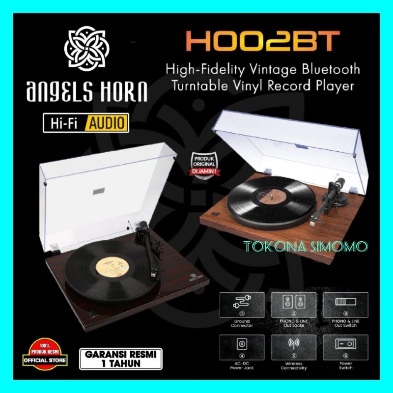 Jual Angels Horn H002BT Hi-Fi Vintage Bluetooth Turntable Record Player ...