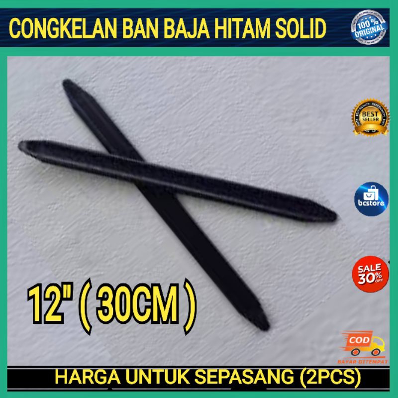 Jual (COD) Congkelan Ban Hitam Baja 12Inchi SOLID BLACK Harga Sepasang ...