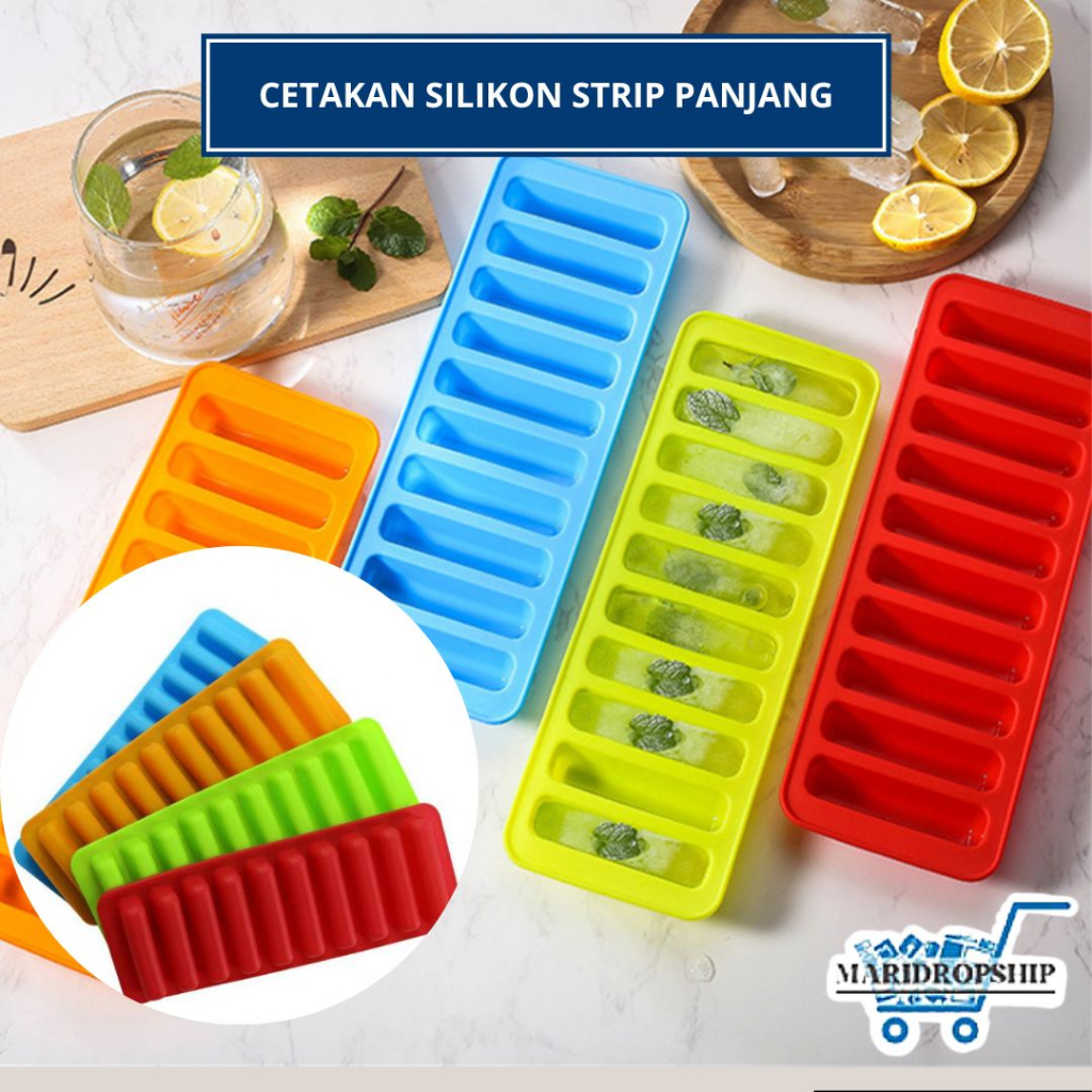 Jual Silicone Cetakan Es Batu Panjang Fingers Ice Tray Flexible Cetakan ...