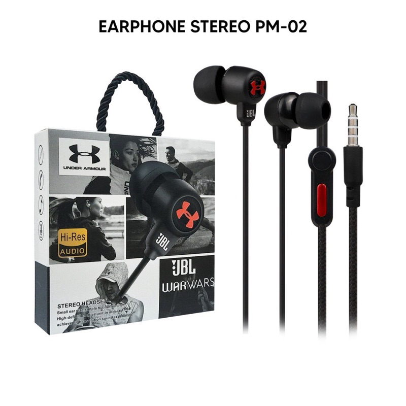 Jual Headset PM-02 Earphone PM02 Handsfree Stereo Super Bass | Shopee ...