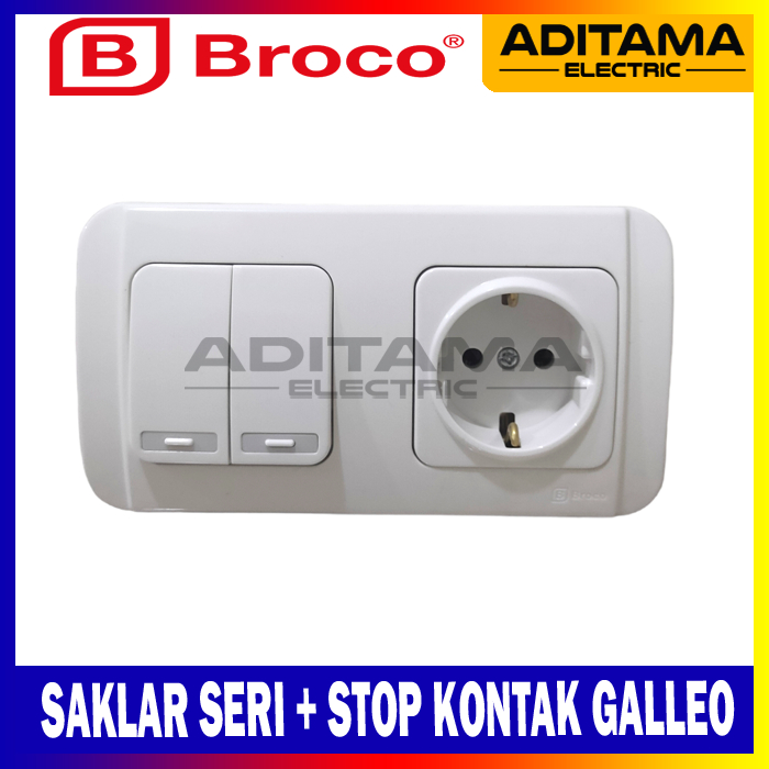 Jual SAKLAR SERI DOUBLE + STOP KONTAK + INBOWDUS BROCO GALLEO G26251 ...