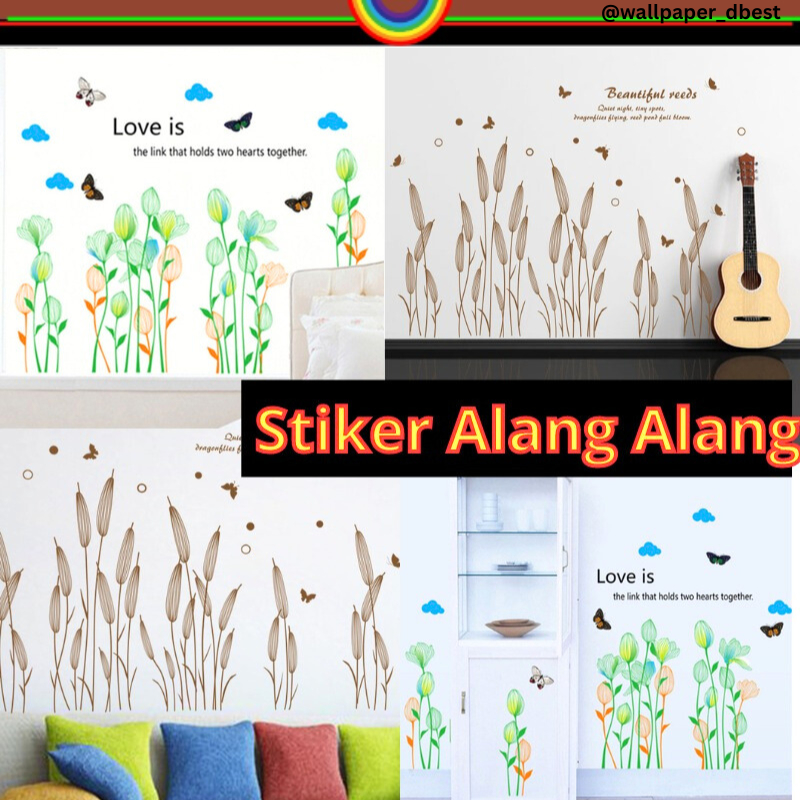 Jual WALLSTIKER WALL STICKER STIKER SETIKER HIASAN DINDING MOTIF DAUN RUMPUT PAGAR POHON ALANG ...