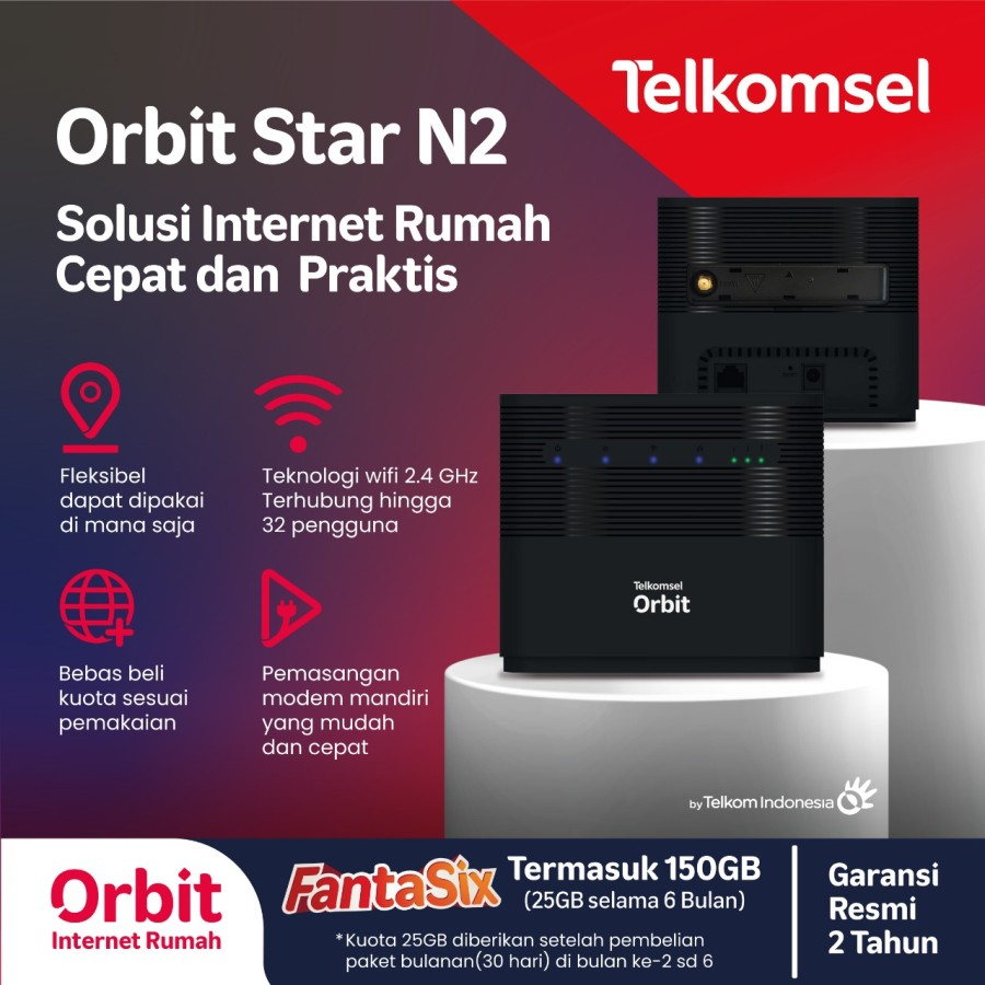 Jual Telkomsel Orbit Star N2 Modem Wifi 4G High Speed - HKM0128 K381 Garansi Resmi 2 Tahun ...