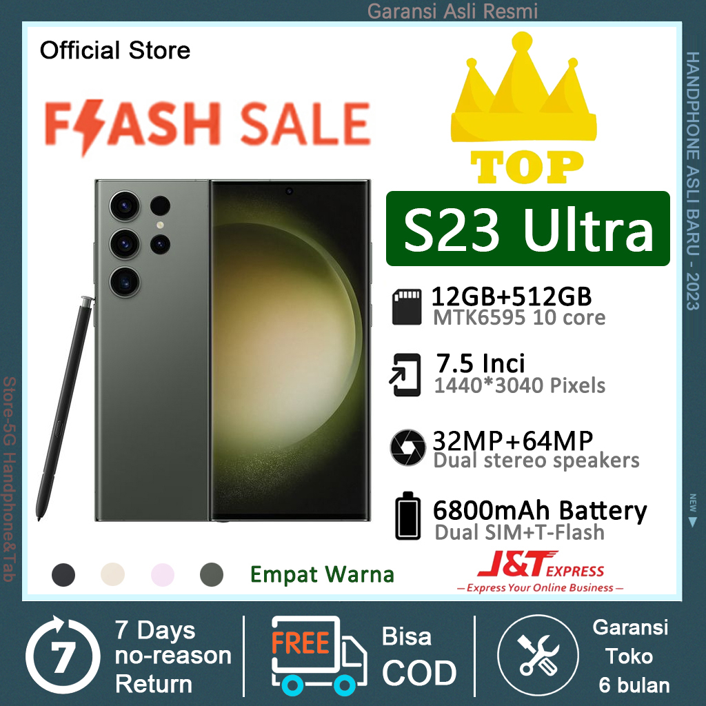 Jual HP Murah S23 ultra HD Handphone Asli 7.8inci 5G android 12.0 Original Smartphone 16GB RAM ...