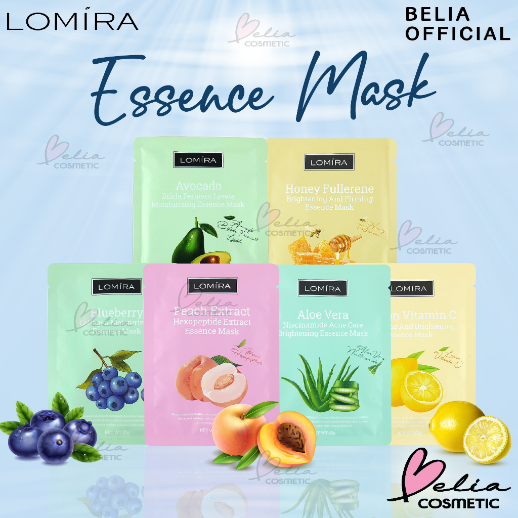 Jual BELIA LOMIRA Essence Mask | Sheet Mask | Masker Wajah Ekstrak Buah ...