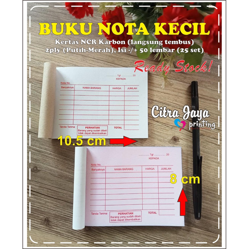 Jual [READY STOCK] Buku Nota Kecil Polos - Rangkap NCR 2ply / Nota Bon ...