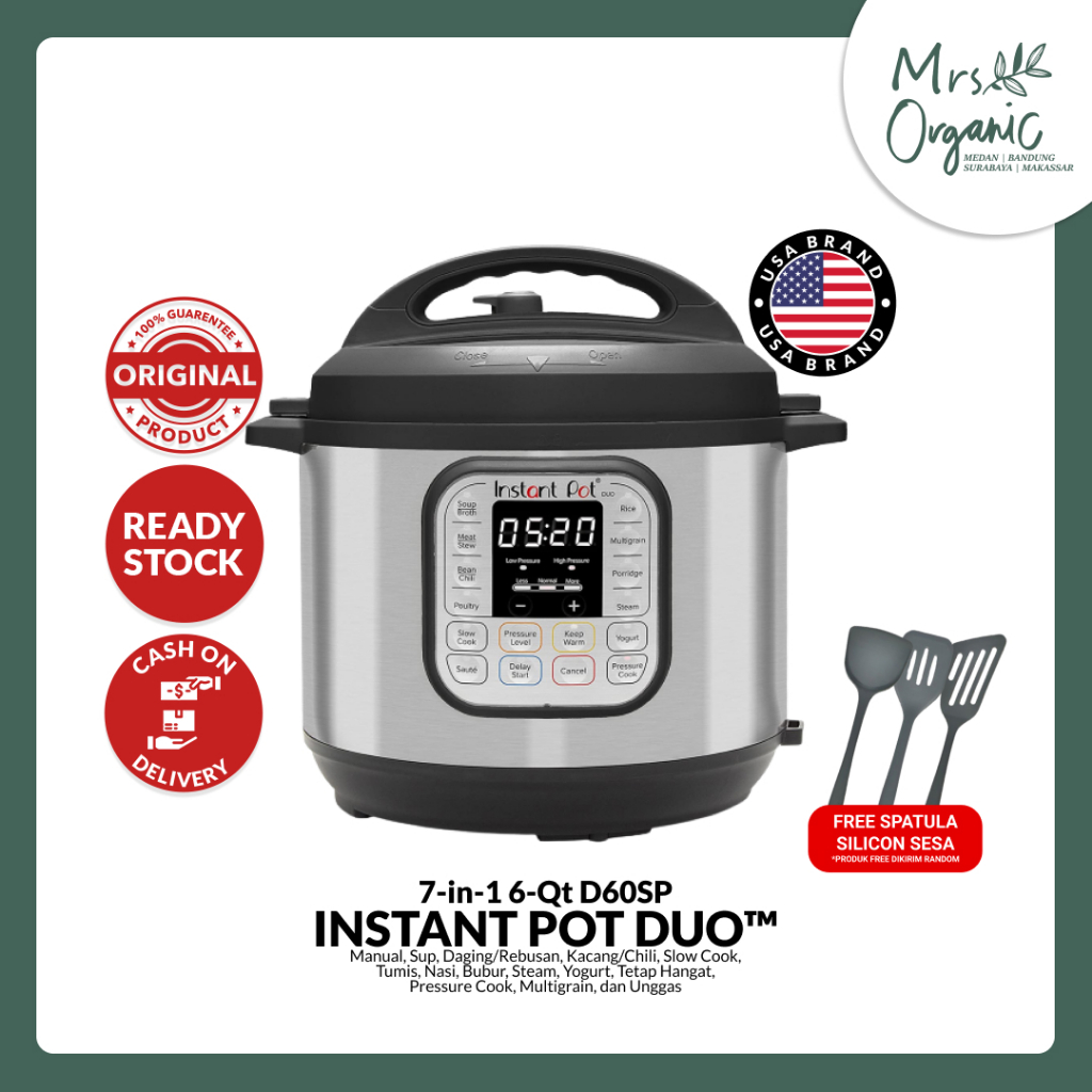 Jual Instant Pot Duo 7 in 1 Slow Cooker 6 Quart (5,7 L) Stainless Steel ...