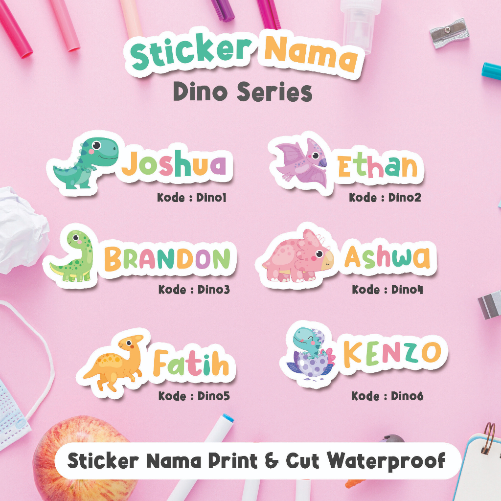 Jual Label Nama Waterproof, Stiker Nama tumbler, kotak pensil, Print ...