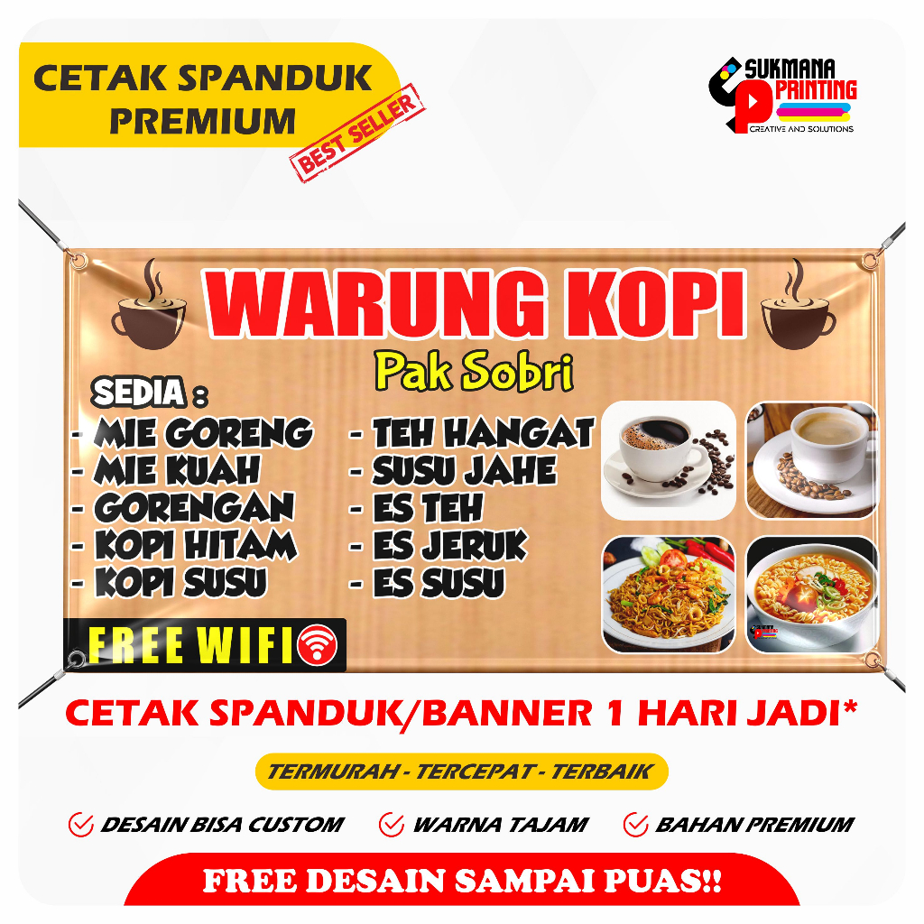Jual [FREE DESAIN] CETAK SPANDUK BANNER WARUNG KOPI TEMPAT NONGKRONG ...