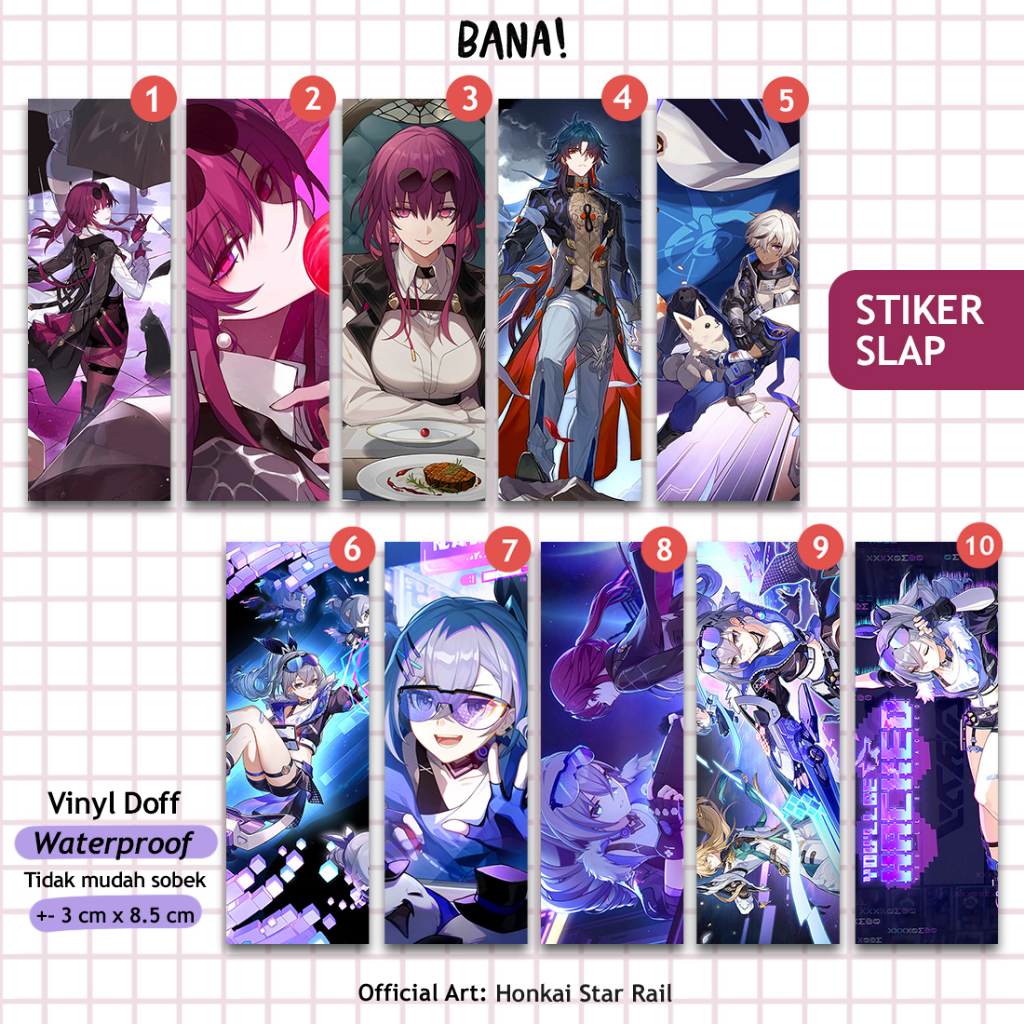 Jual Stiker Slap Honkai Star Rail Kafka Blade Stiker Anime Waterproof ...