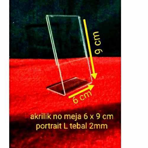 Jual akrilik no meja uk 6 x 9 cm potrait L tebal 2 mm | Shopee Indonesia