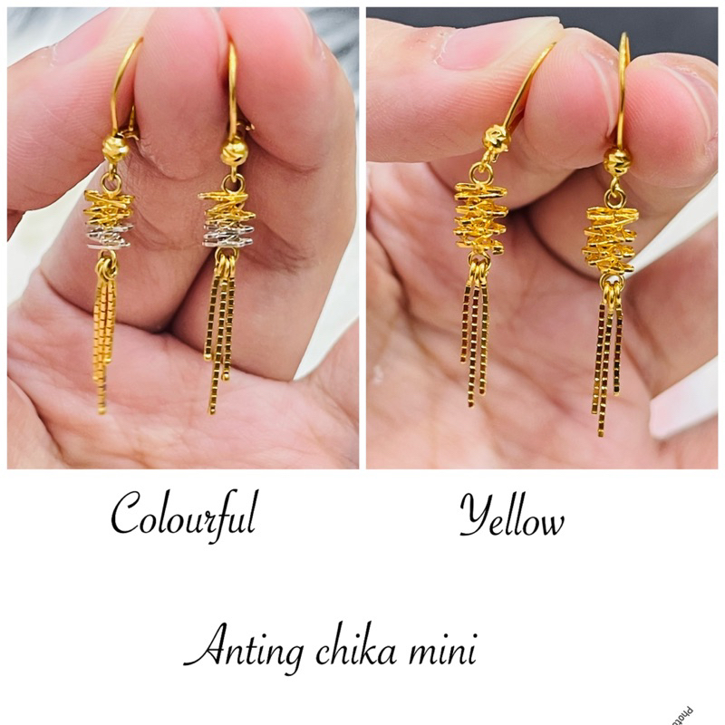 Jual anting cika chika mini simple elegant mewah emas asli kadar 700 ...