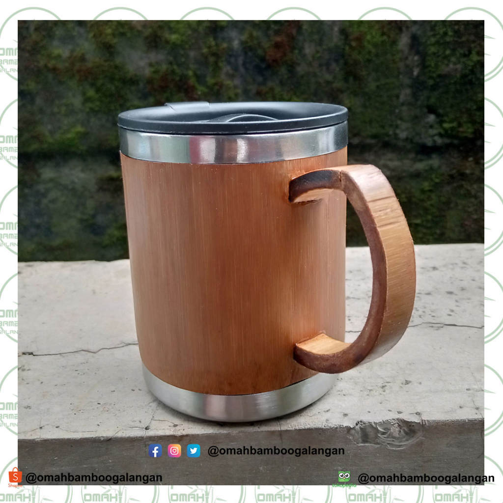 Jual Mug Bambu Cangkir Gelas Bambu Besar Gelas Bambu CUSTOM LOGO ...