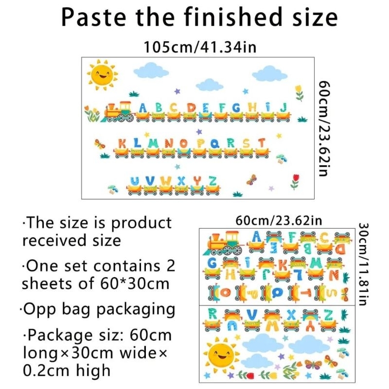 Jual Wall Sticker Dinding anak abjad alphabet belajar huruf ABC Stiker ...