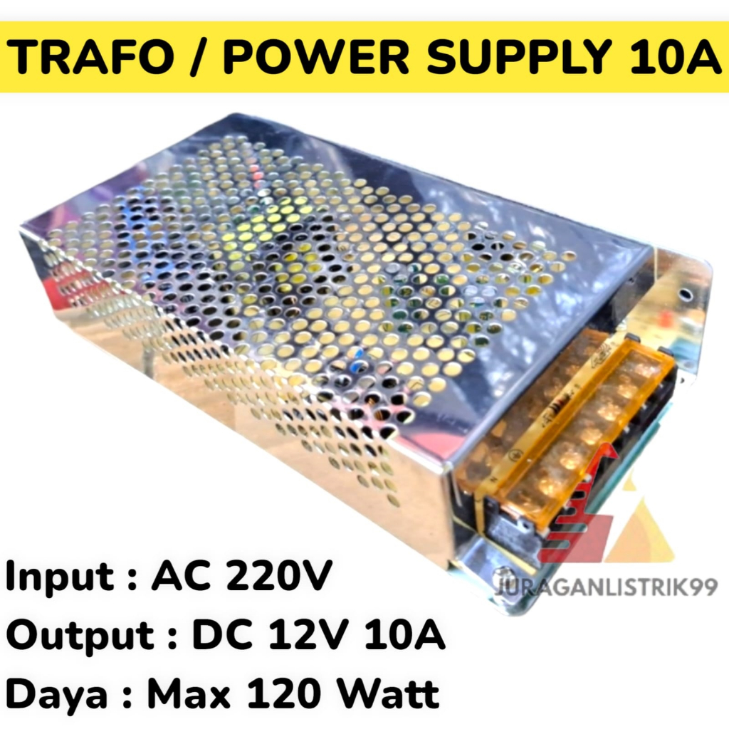 Jual TRAFO 10A / ADAPTOR LED 12V 10 AMPERE / POWER SUPPLY UNTUK LED ...