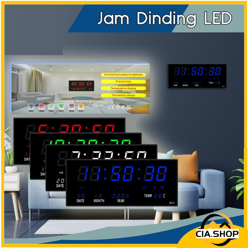 Jual Jam Dinding Digital LED Besar / Jam Meja Digital Alarm Fitur ...
