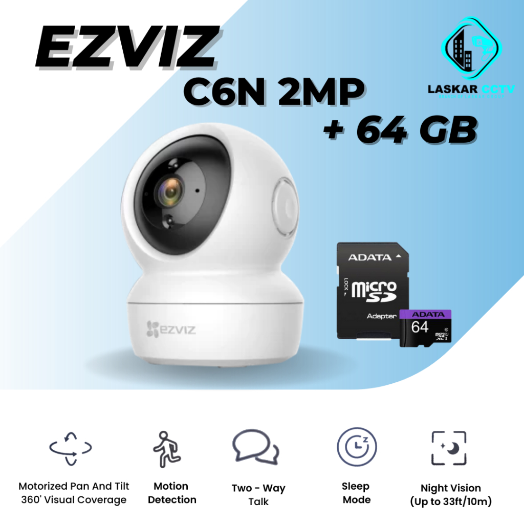 Jual Ezviz C6N 1080p+ INCLUDE MEMORY 64GB Indoor Wifi IP Cam CCTV ...